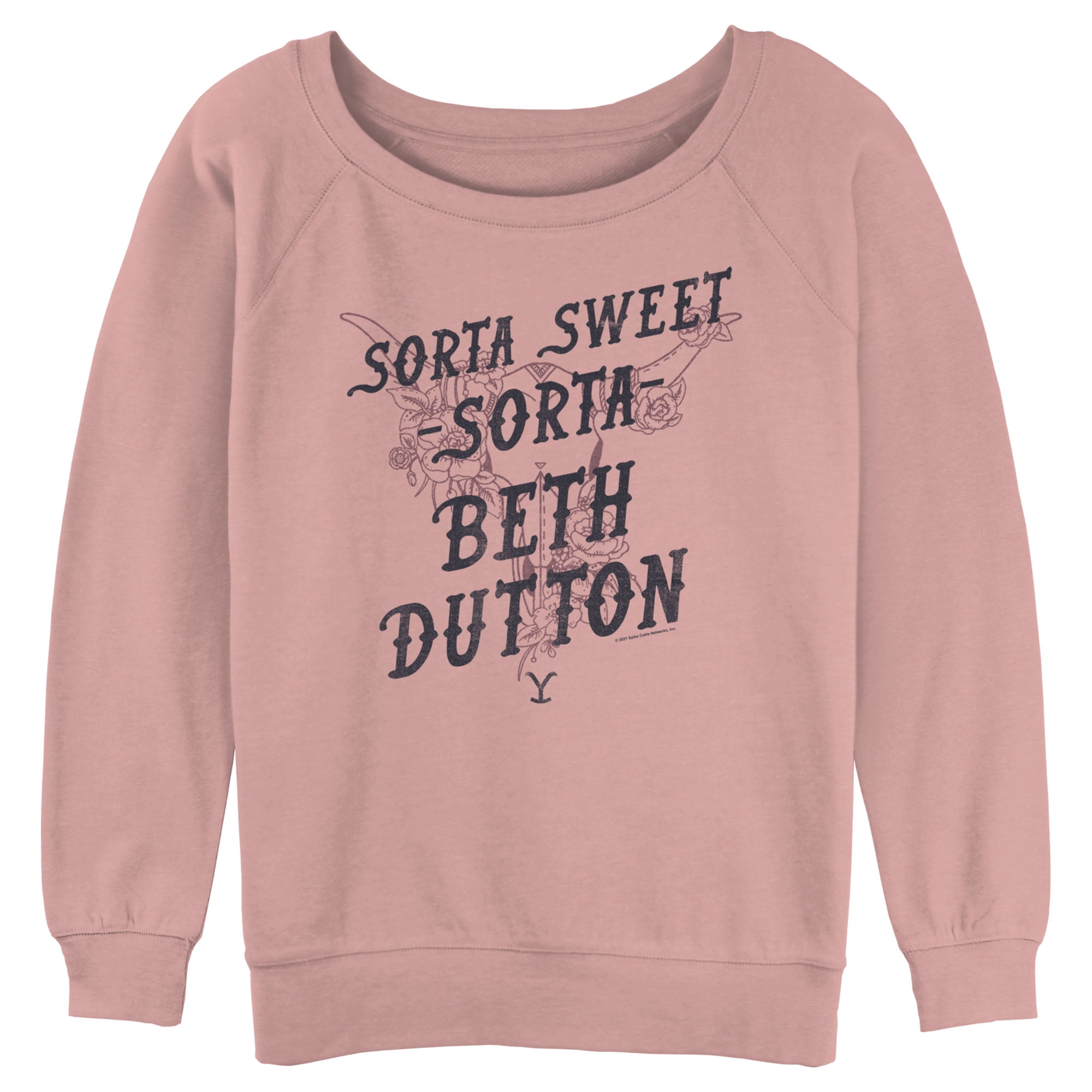 Junior's Yellowstone Sorta Sweet Sorta Beth Dutton Cow Skull Sweatshirt ...