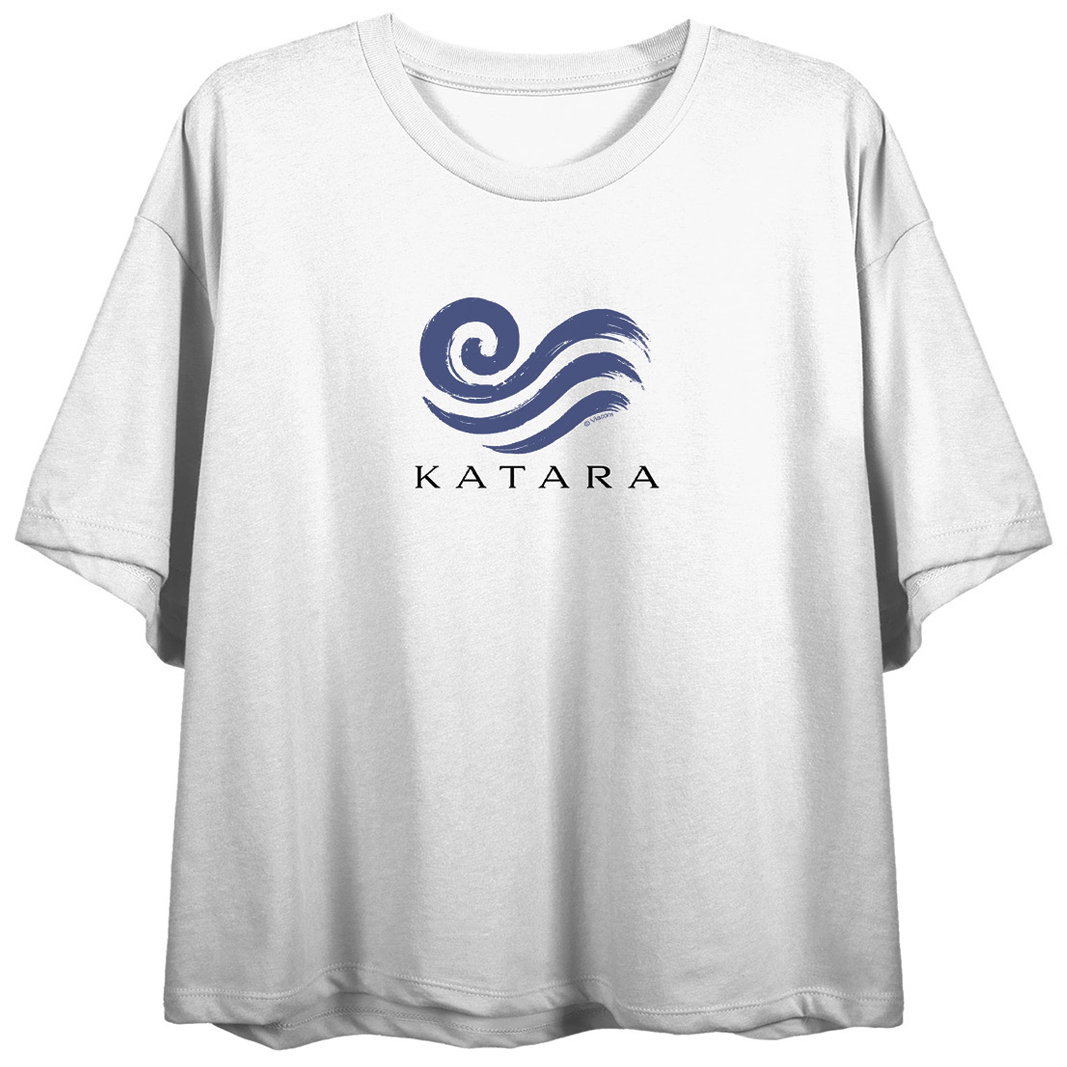Avatar The Last Airbender Katara, Water tribe Icon on White Short Sleeve Adult Crop T-Shirt ...