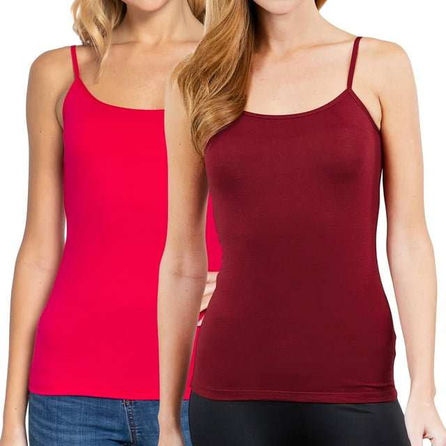 Juniors & Girls Adjustable Spaghetti Strap Cami with Built-in Shelf Bra ...