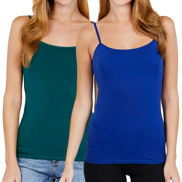 Juniors & Girls Basic Adjustable Spaghetti Strap Cropped Camisole Tank ...