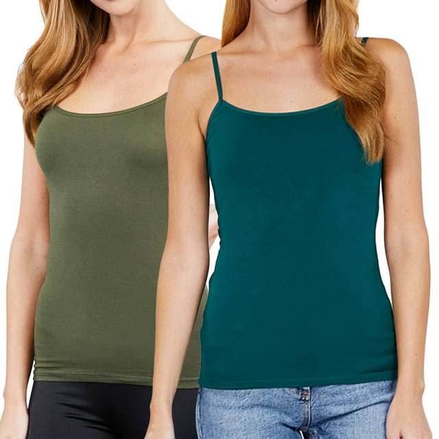 Juniors & Girls Basic Adjustable Spaghetti Strap Cropped Camisole Tank ...