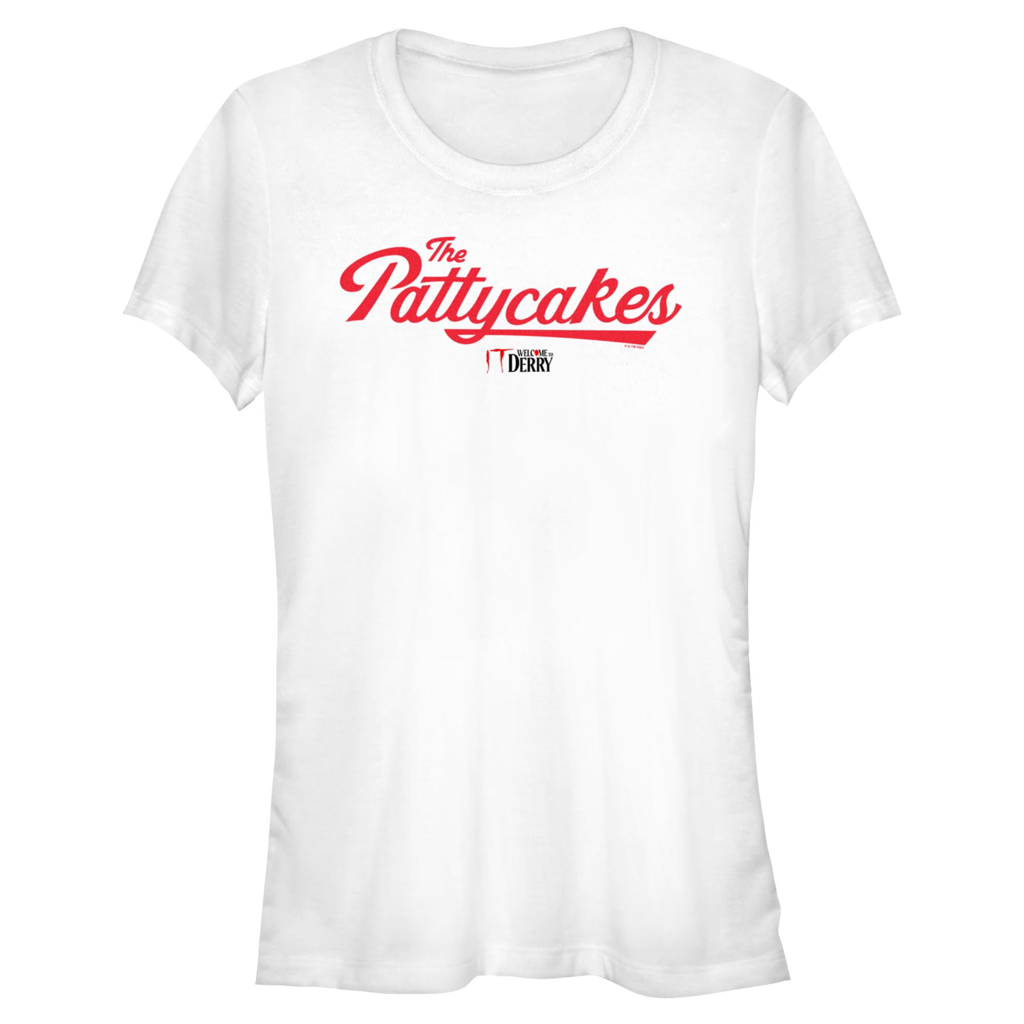 Juniors It: Welcome to Derry The Pattycakes Classic Red Logo T Shirt ...
