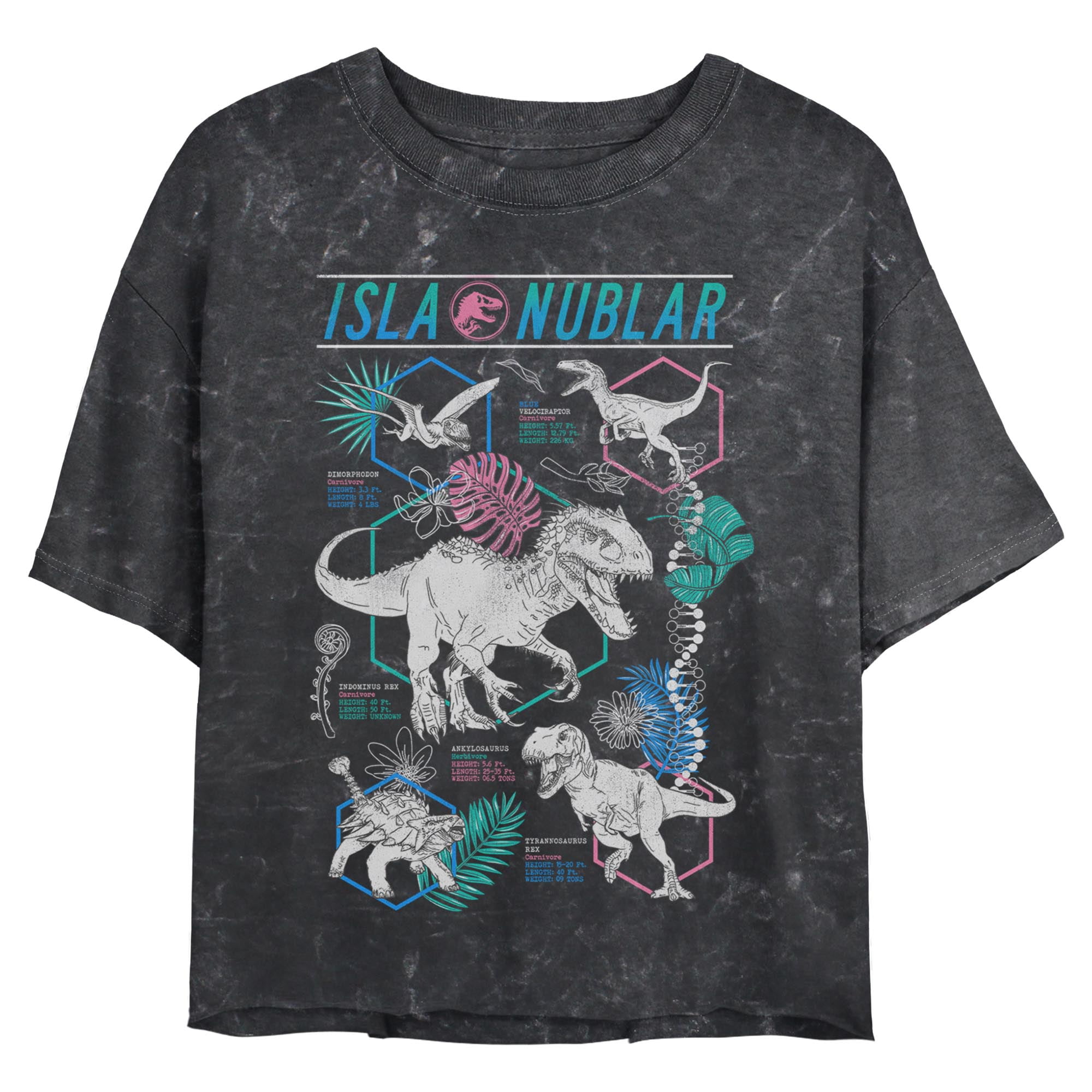 Juniors Jurassic World Color Spash Dinos T Shirt - Walmart.com
