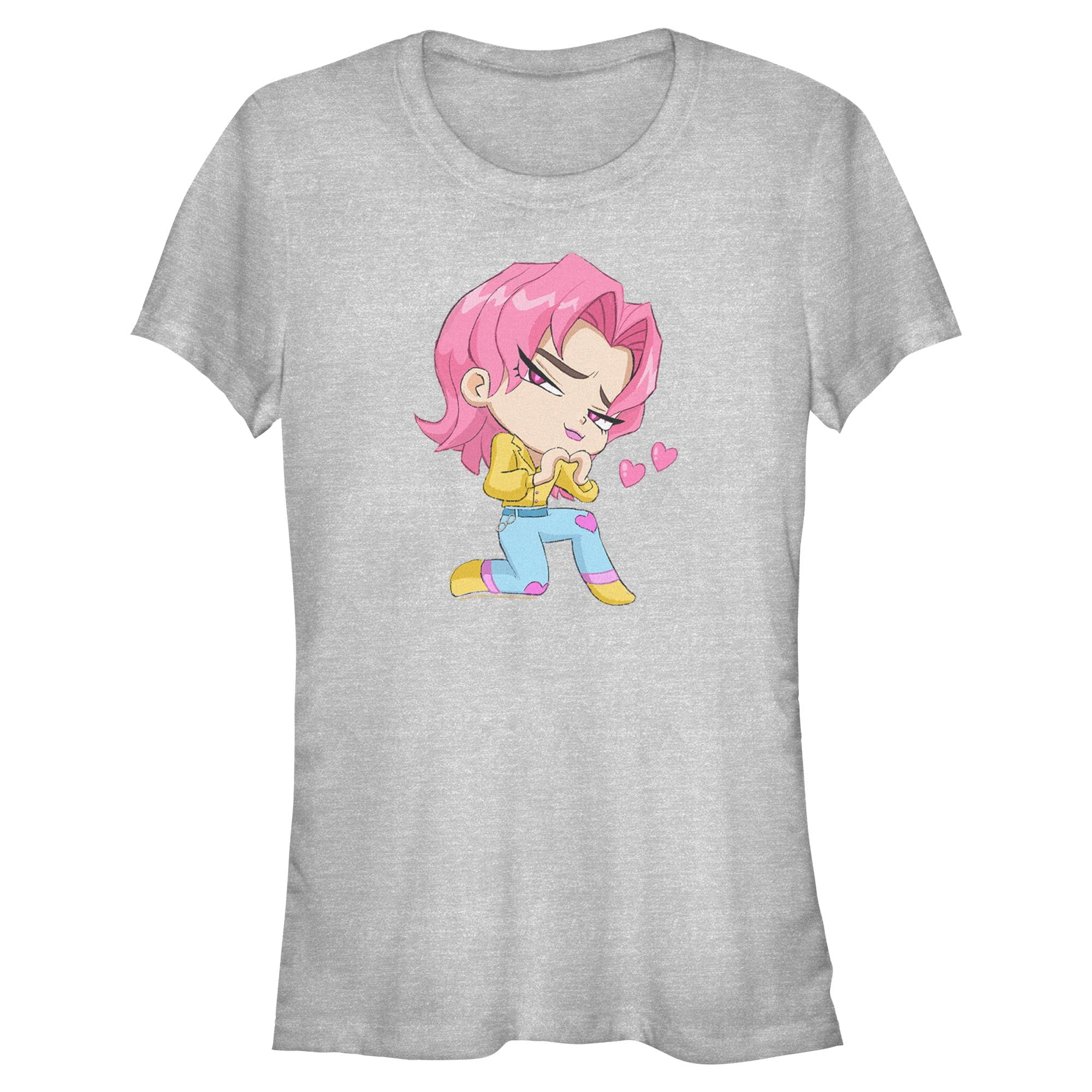 Juniors KPop Demon Hunters Chibi Romance Heart T Shirt - Walmart.com