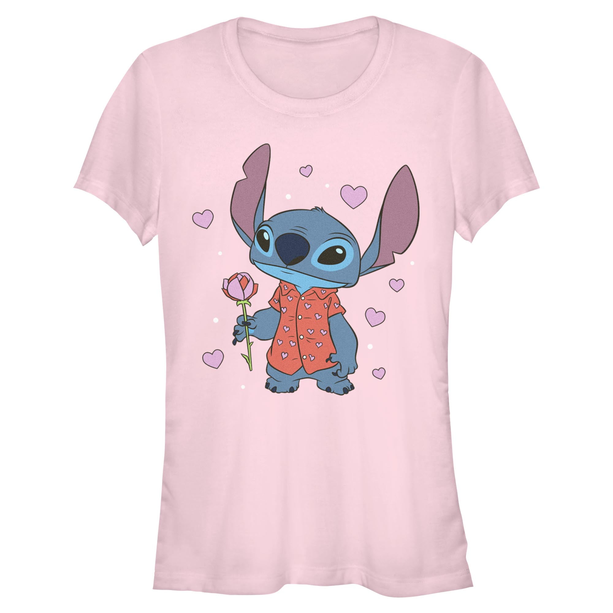 Juniors Lilo & Stitch Rose Hearts Stitch T Shirt - Walmart.com