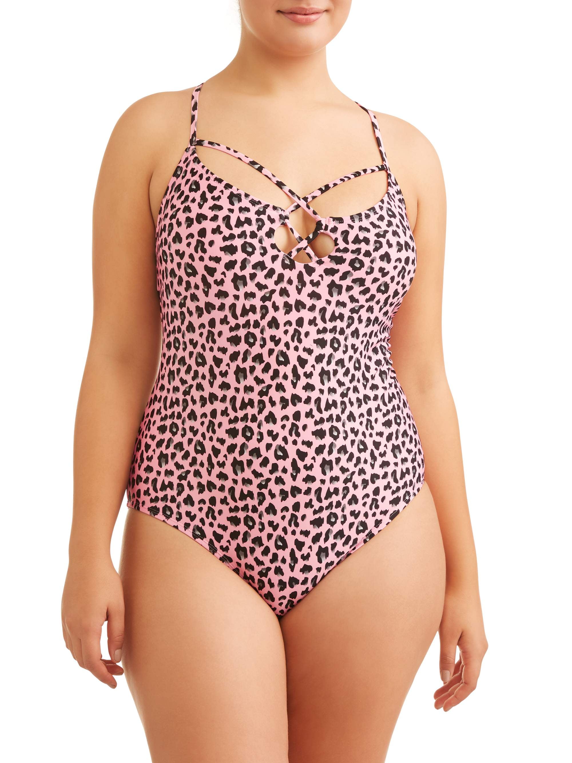 Juniors' Plus Paw-Sitive Vibes One Piece Swimsuit - Walmart.com