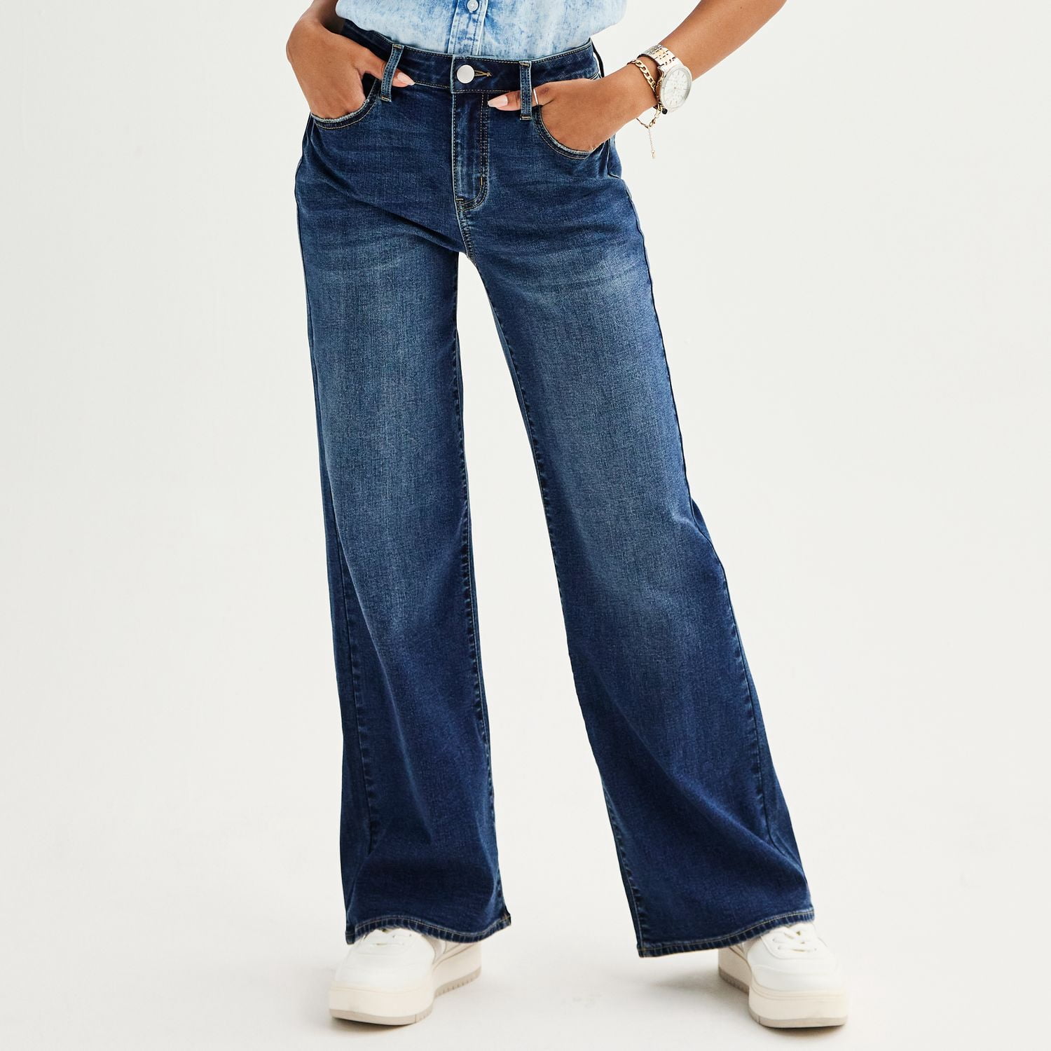 Juniors' Project Indigo Mid-Rise Stovepipe Jeans Color: Dark Size: 5 ...