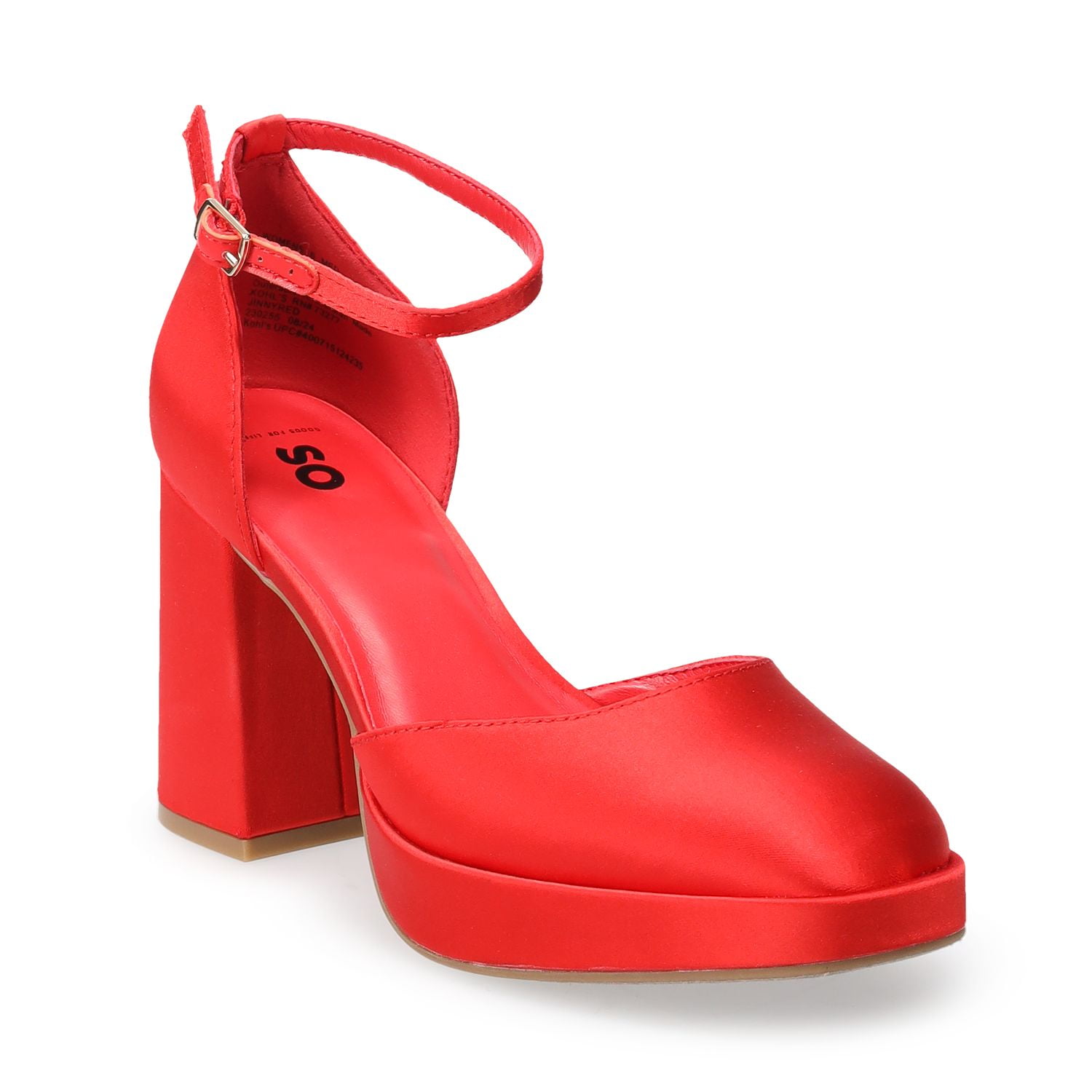 Juniors' SO® Ankle Strap Platform Shoes Color: Red Size: 7.5 - Walmart.com