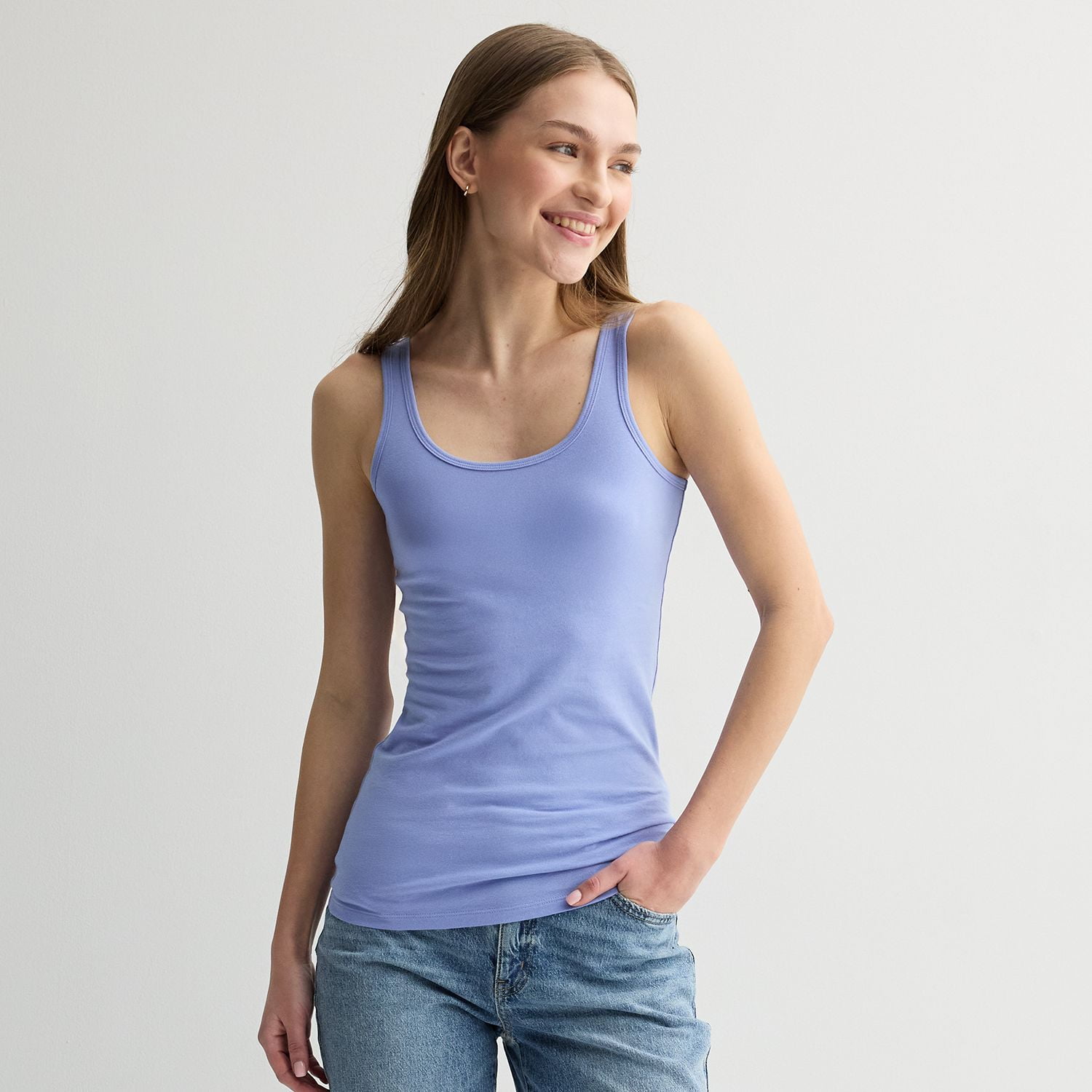 Juniors' SO® Double Scoop Layering Tank Top Color: Lillian Peri Size ...