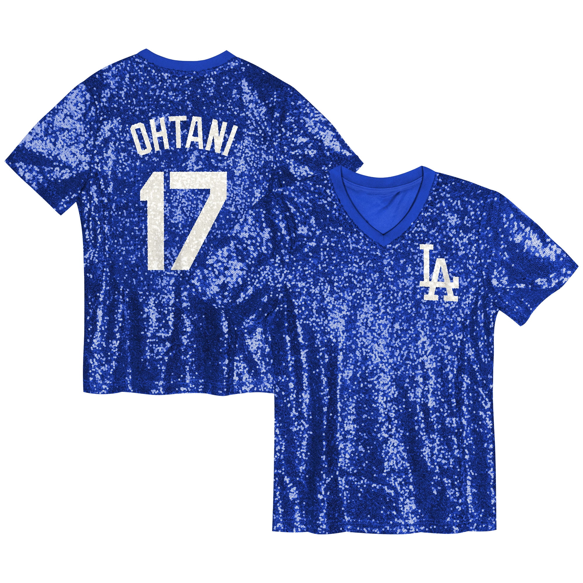 Juniors Shohei Ohtani Royal Los Angeles Dodgers Name & Number Sequin V ...