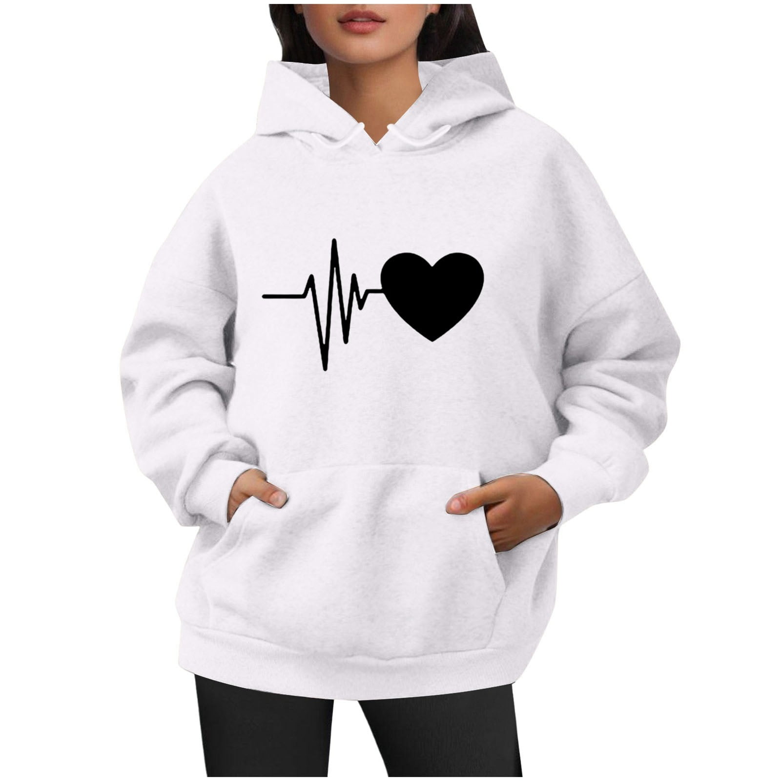 Juniors Teen Girls Letter Print Graphic Print Loose Drawstring Plus ...