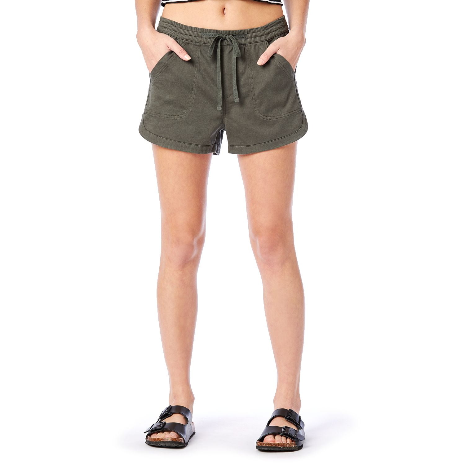 Juniors' Unionbay Maribeth Sateen Shorts Color: Fatigue Green Size: MEDIUM - Walmart.com