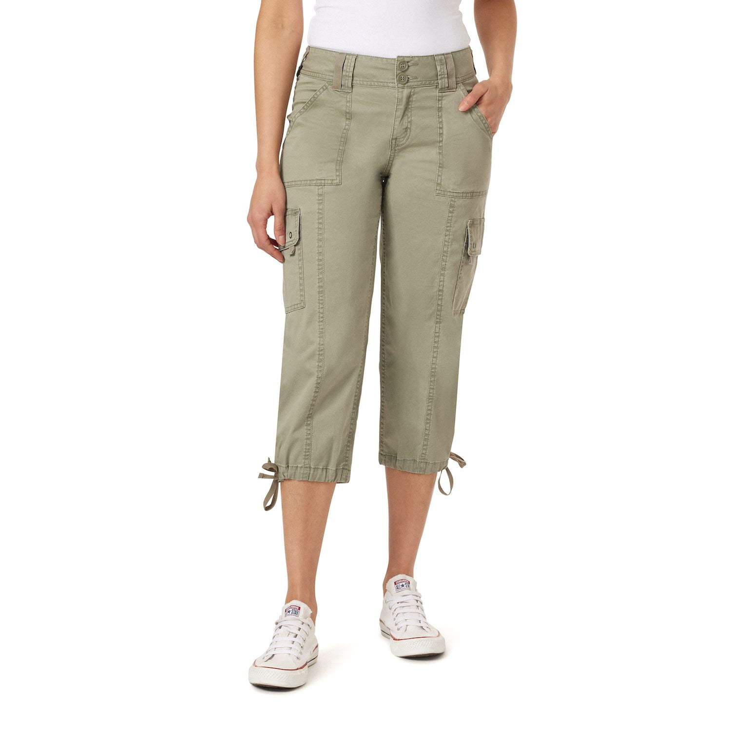 Juniors' WallFlower Luscious Curvy Insta Stretch Mid Rise Cargo Crop ...
