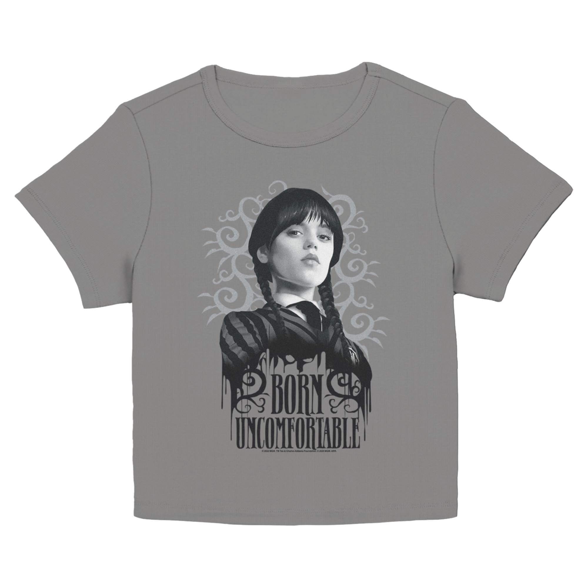 Juniors Wednesday Born Uncomfortable Portrait T Shirt - Walmart.com