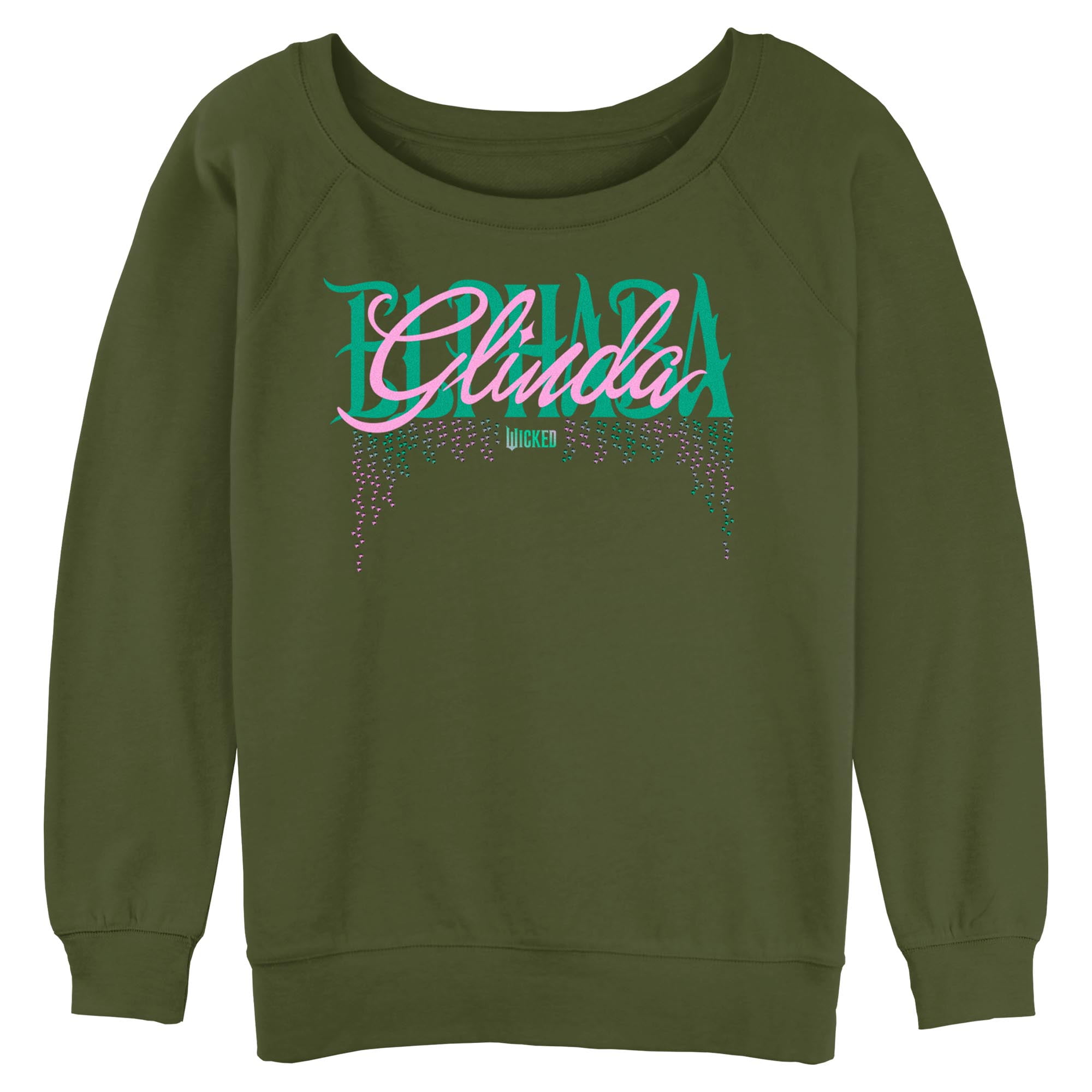 Juniors Wicked Elphaba and Glinda Glam Logo Sweatshirt - Walmart.com