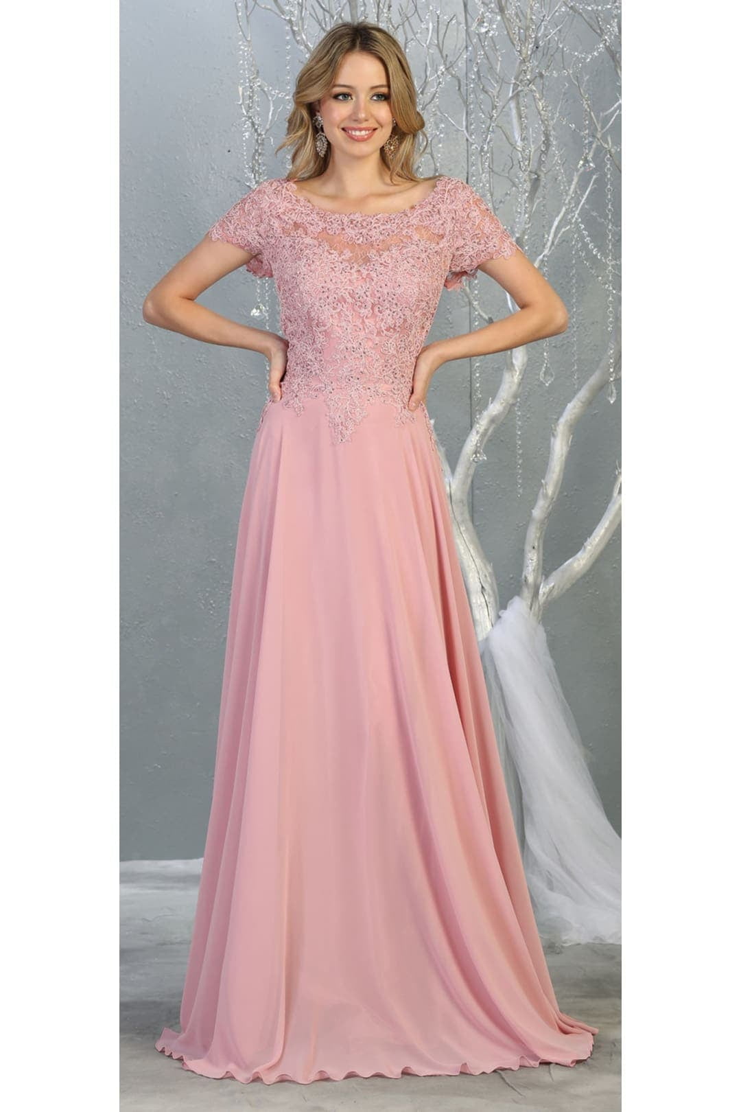 Juniors Womens Short Sleeve Mother Of The Bride Dress - Walmart.com