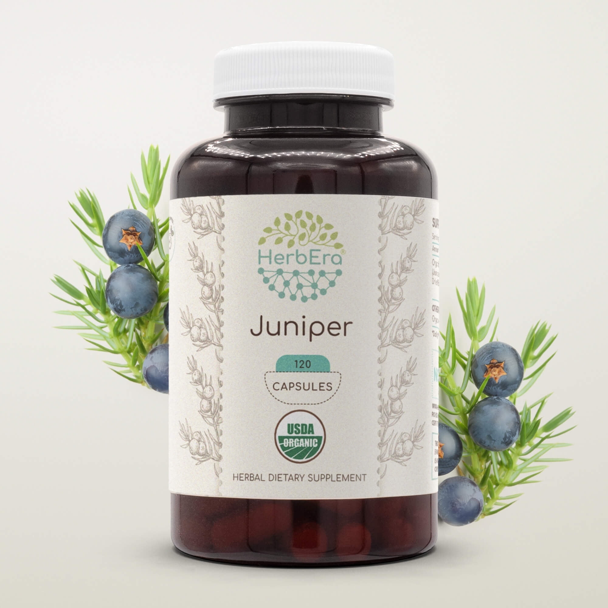 HerbEra Juniper Capsules, Organic Herbal Dietary Supplement for Urinary ...