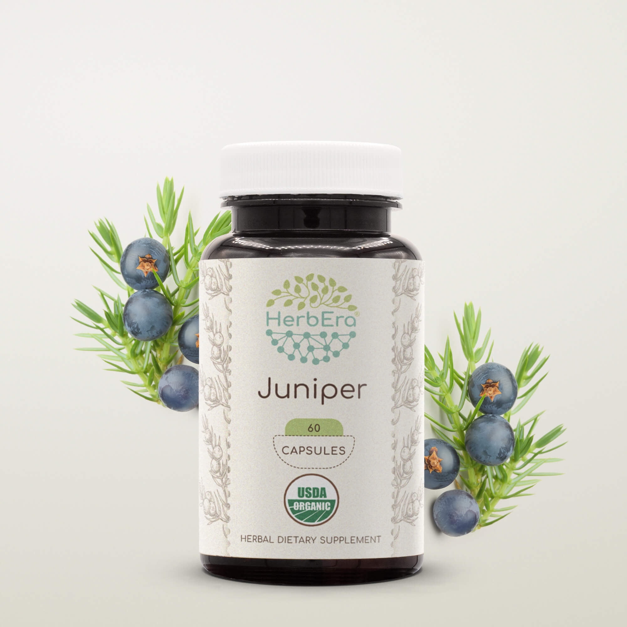 HerbEra Juniper Capsules, Organic Herbal Dietary Supplement for Urinary ...