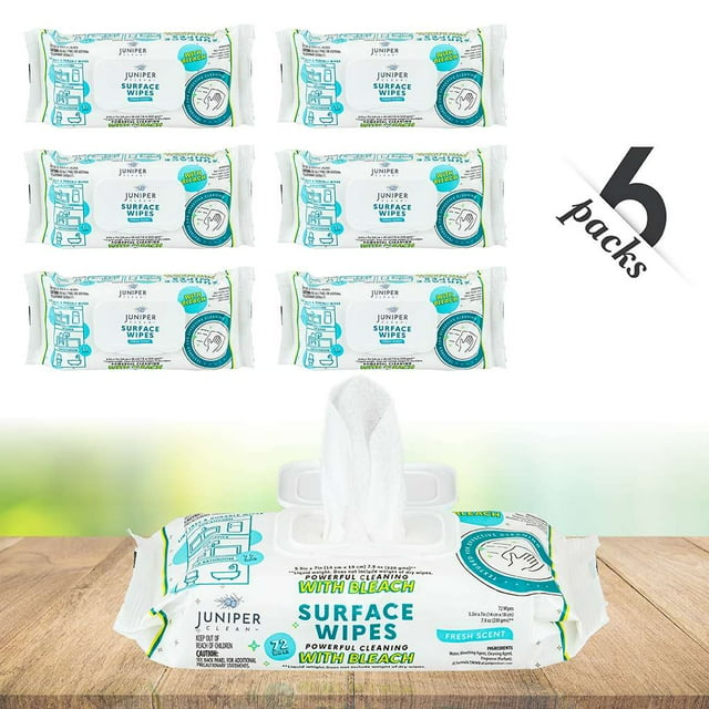 Juniper Clean Surface Cleaning Wipes With BLEACH, All-Purpose Cleaner I ...