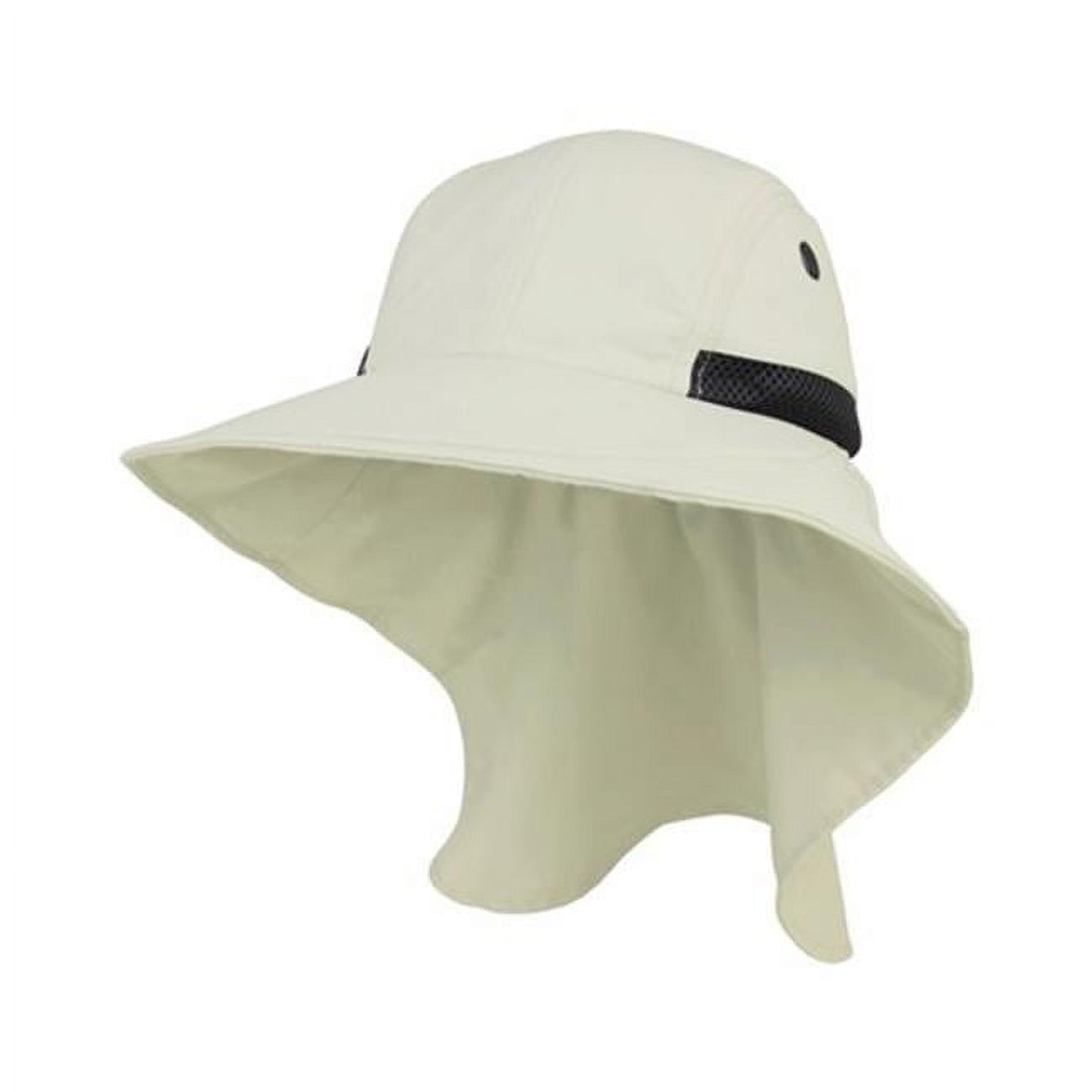 Juniper J7213B Ladies Nylon Wide Brim Flap Cap - Stone - Walmart.com