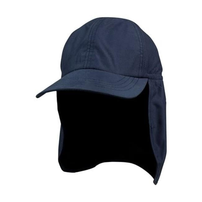 Juniper J7667 Brushed Microfiber Cap With Flap - Navy - Walmart.com