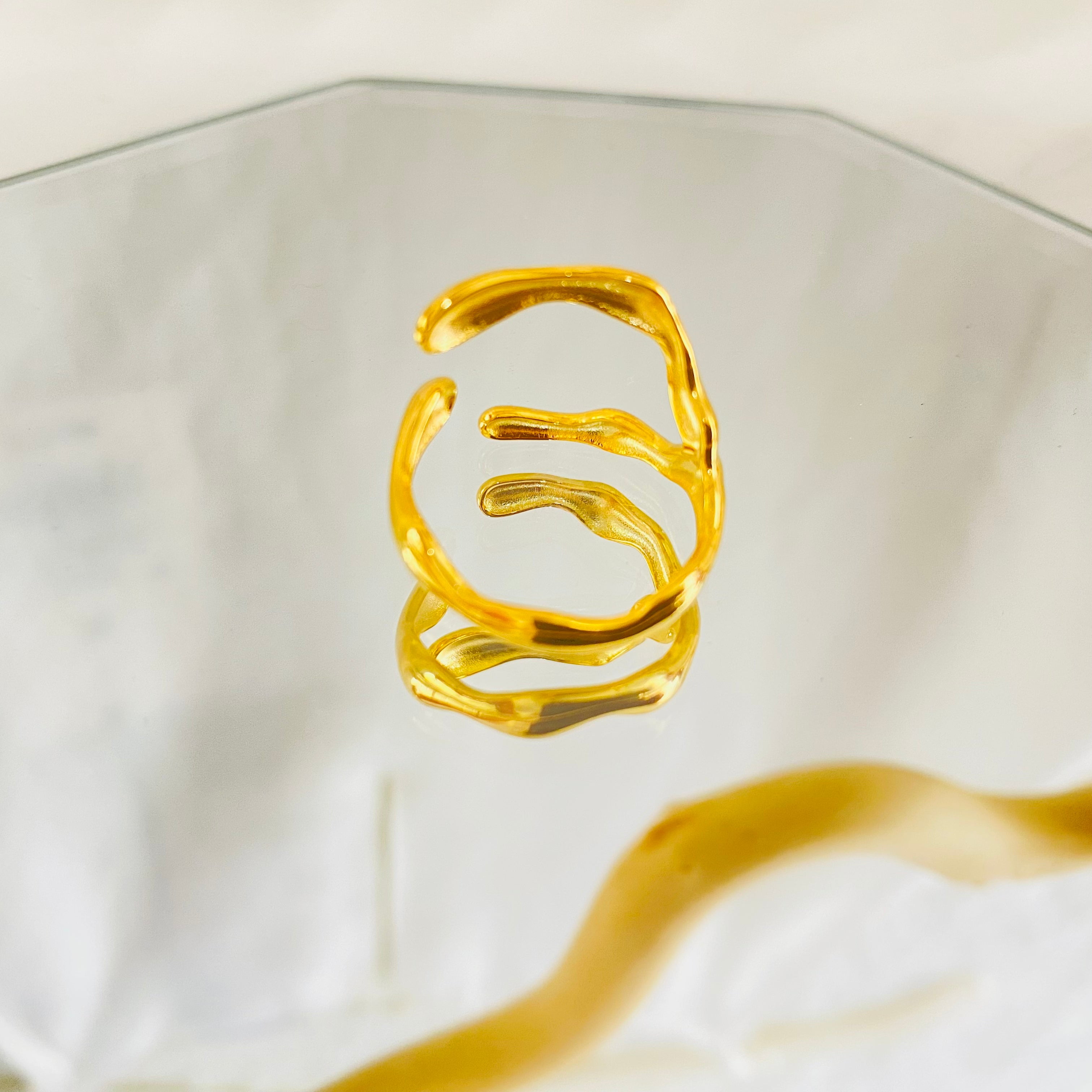 Juniper Treasures 18K Gold Plated Stainless Steel Liquid Gold Drops ...