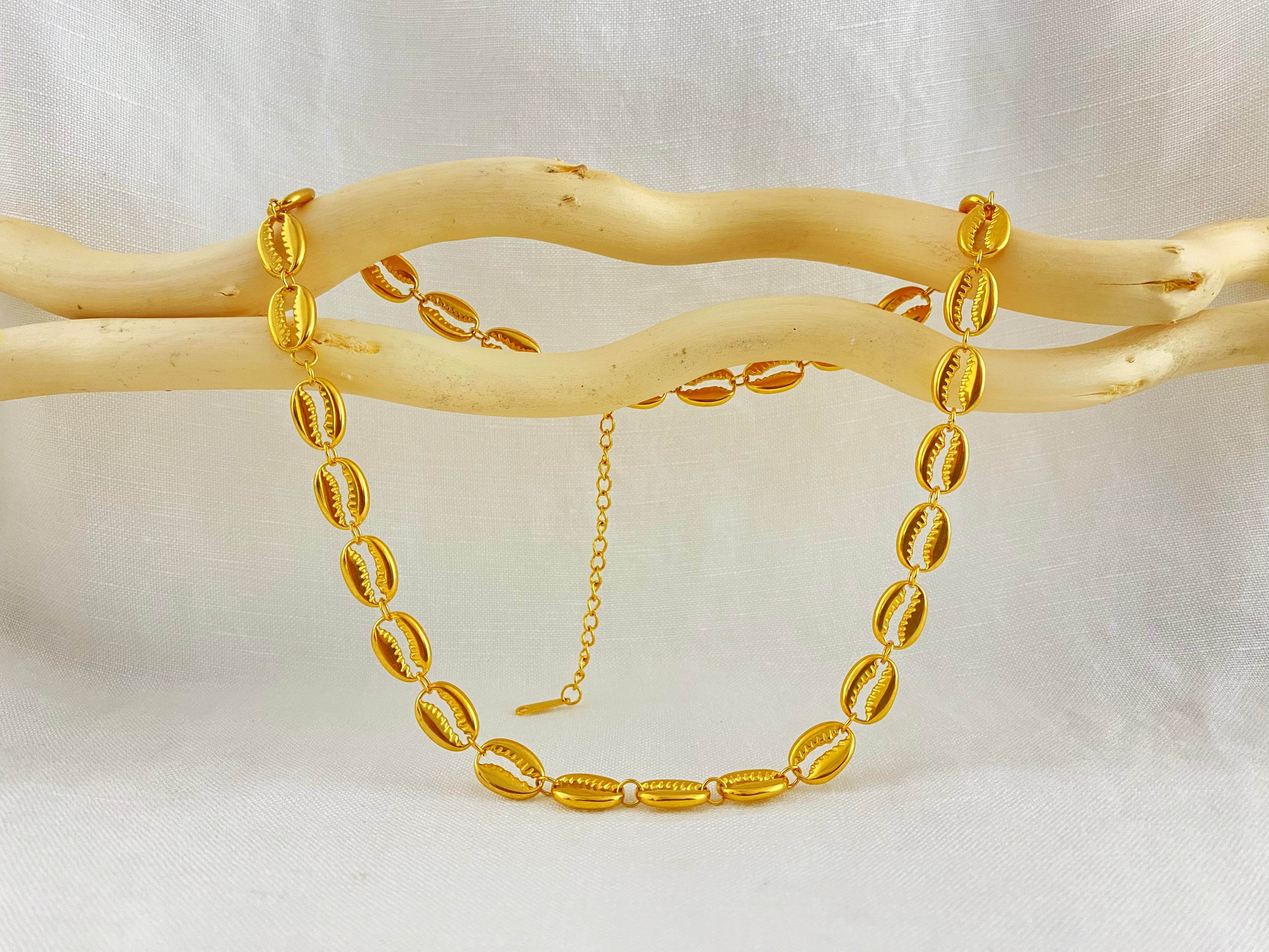 Juniper Treasures 18K Yellow Gold Plated Stainless Steel Shell Cowries ...