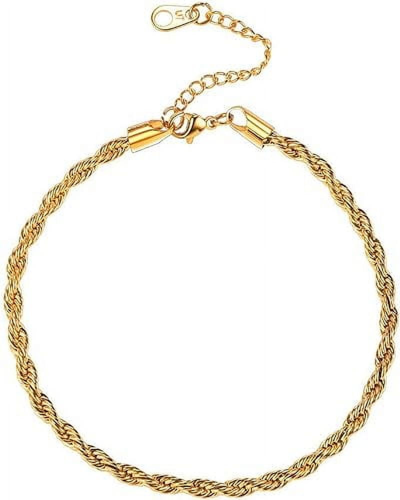 Juniper Treasures Stainless Steel 18K Yellow Gold Plated Rope Chain ...