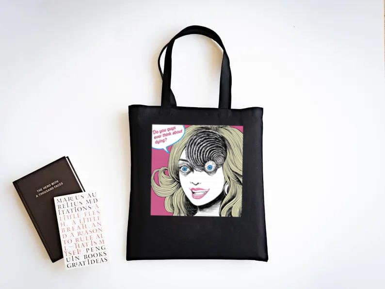 Junji Ito Dying Thoughts Horror Manga Tee Uzumaki Tomie Gyo Art Tote ...