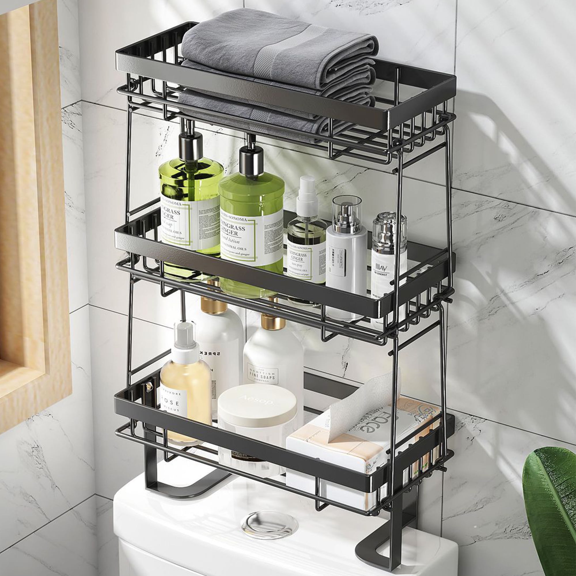 Junjian Over The Toilet Storage Shelf, 3-Tier Bathroom Storage ...