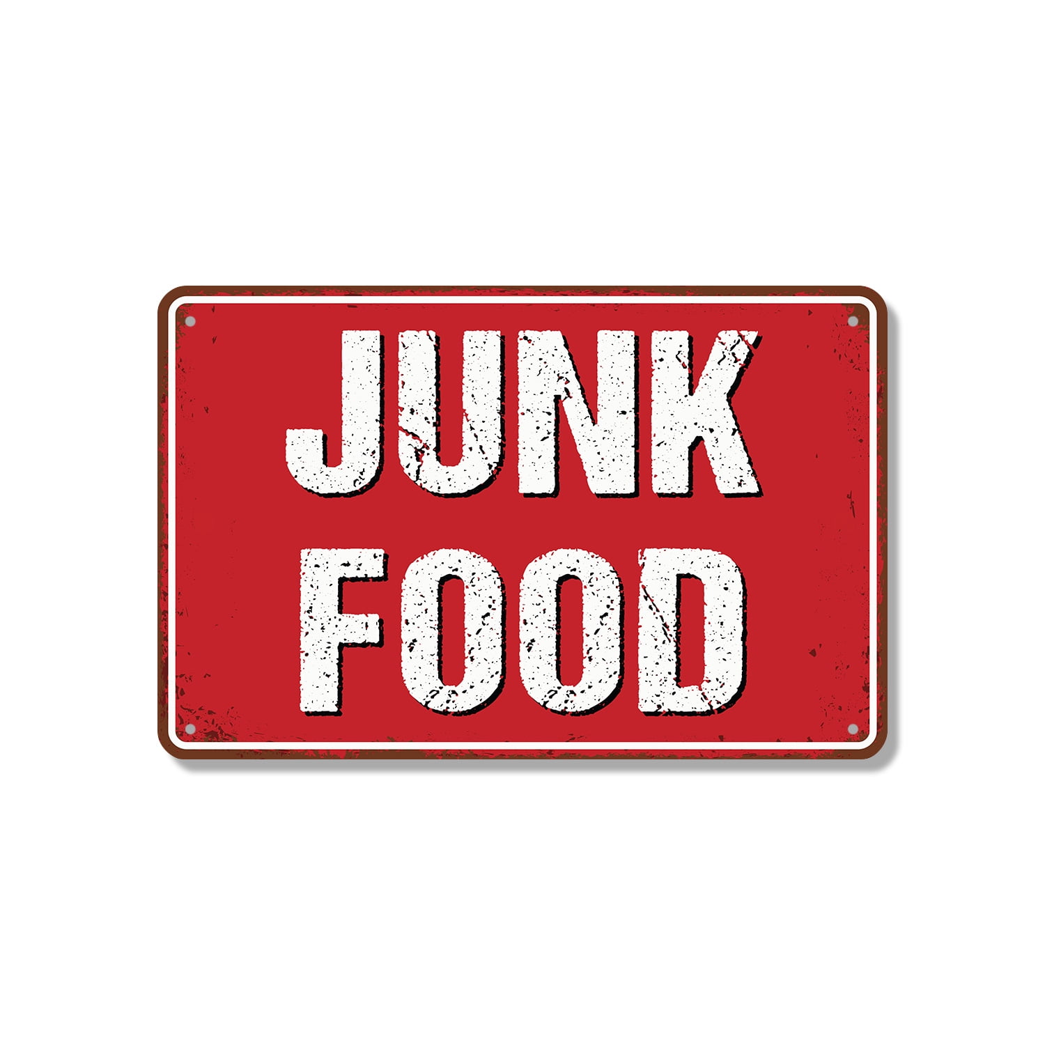 Junk Food Street (2 Pack) 7 Inch x 10 Inch Novelty Aluminum Metal Sign ...