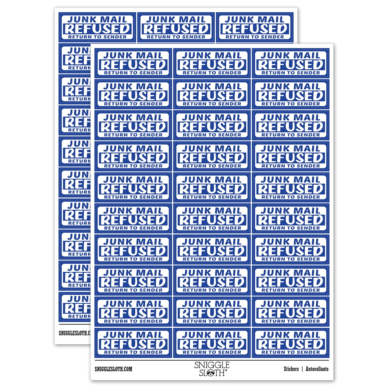 Junk Mail Refused Return to Sender Sticker Set - Dark Blue - Gloss ...