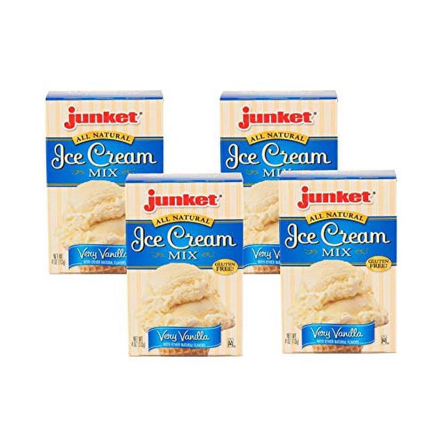 Junket All Natural Very Vanilla Ice Cream Mix, 4-Pack 4 oz. Boxes ...