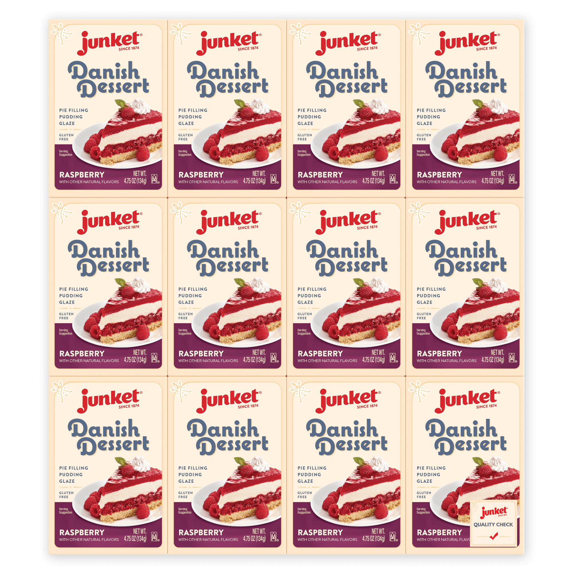Junket Danish Dessert Mix - Raspberry Flavor, Gluten Free, Kosher Dairy ...