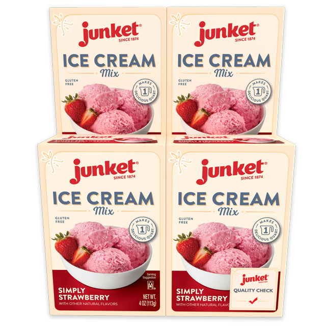 Junket Simply Strawberry Flavored Ice Cream Mix, 4 Ounce (Pack of 4 ...