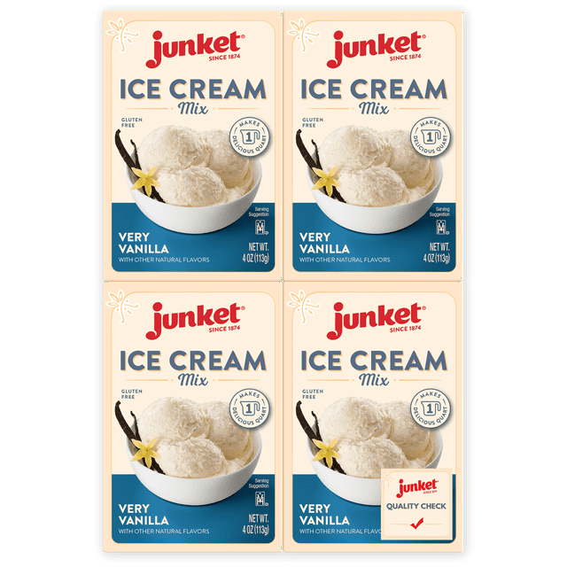 Junket Very Vanilla Ice Cream Mix, Flavor Making Soft Serve, 4 Ounce ...