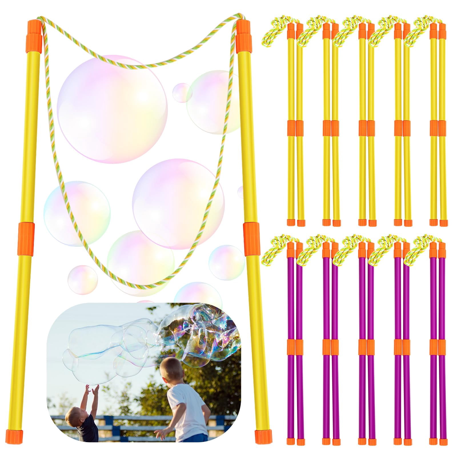 Junkin 10 Pack Giant Bubble Wands Bulk Big Bubble Wand Summer Outdoor ...