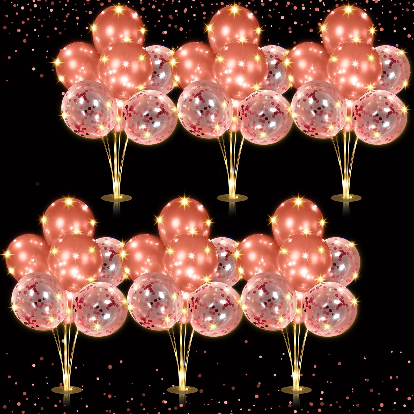 Junkin 6 Set Balloons Centerpieces for Table with LED String Light 60 ...