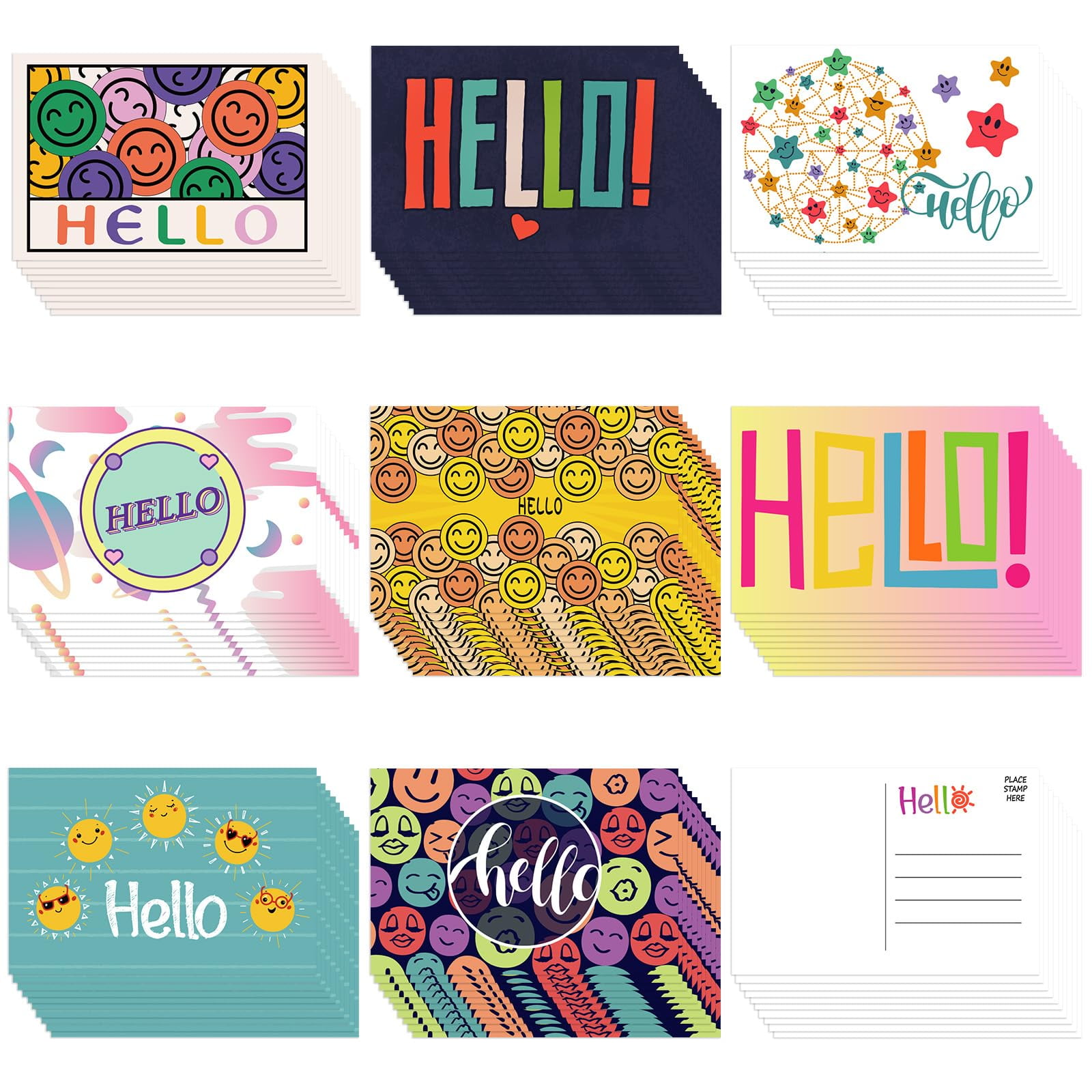 Junkin 80 Pack Hello Postcards Hello Blank Note Cards All Occasion ...