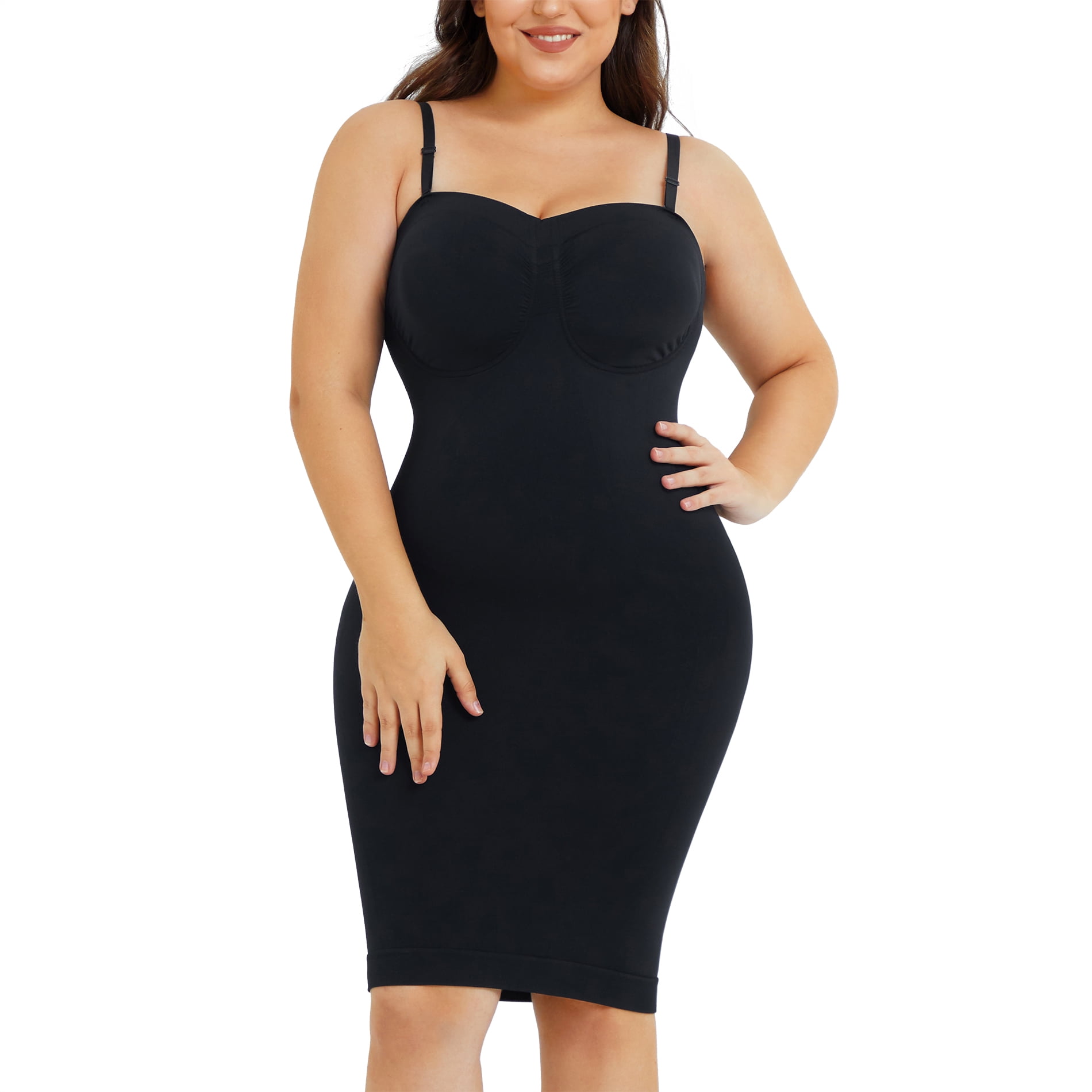 Junlan Plus Size Shapewear Slip, Strapless Body Shaper, Tummy Control ...