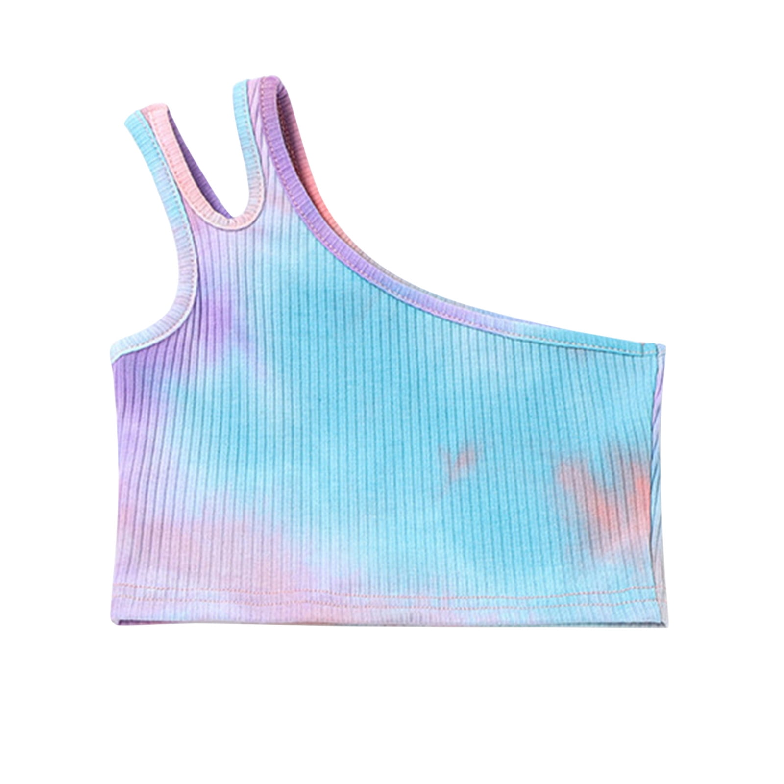 Junlike Cute Summer Tops for Girls Toddler Kids One Shoulder Crop Top ...