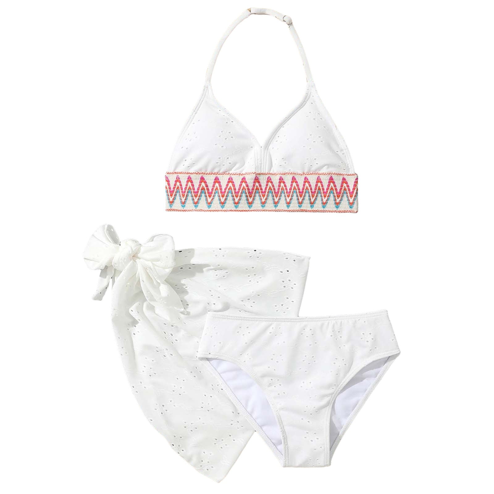 Junlike Swimming Suit for Girls Teen Girls Halterneck Black Border ...