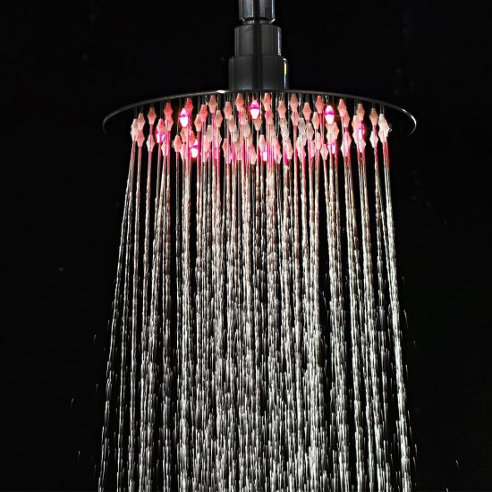 Juno 10 inch Black Water Powered LED Shower Head 16 LED Lights ...