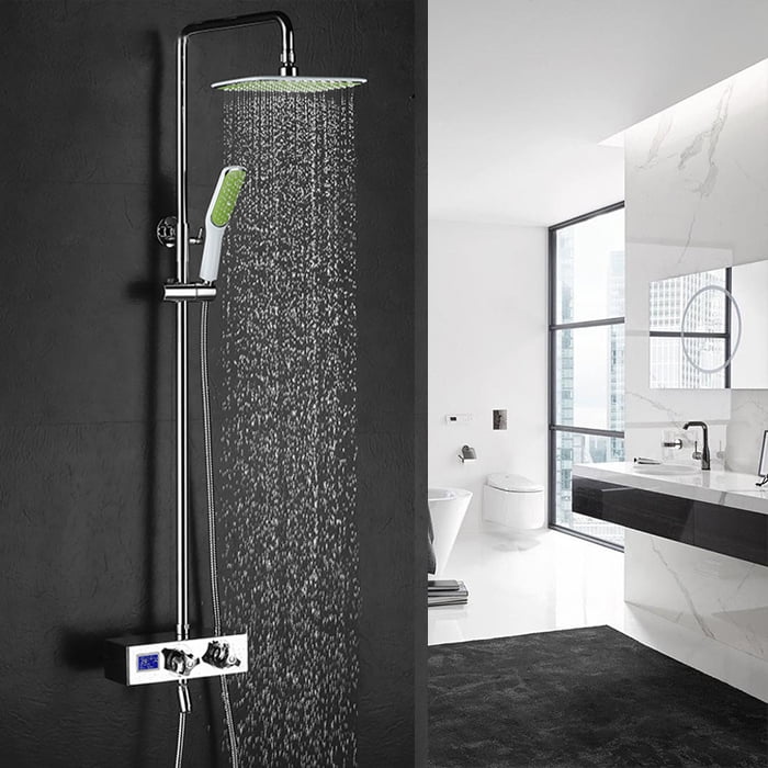 Juno Allora Digital Timer Shower Head System with Handheld Shower Head & Faucet - Walmart.com