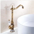 Juno Antique Brass Long Neck Deck Mounted Faucet - Walmart.com