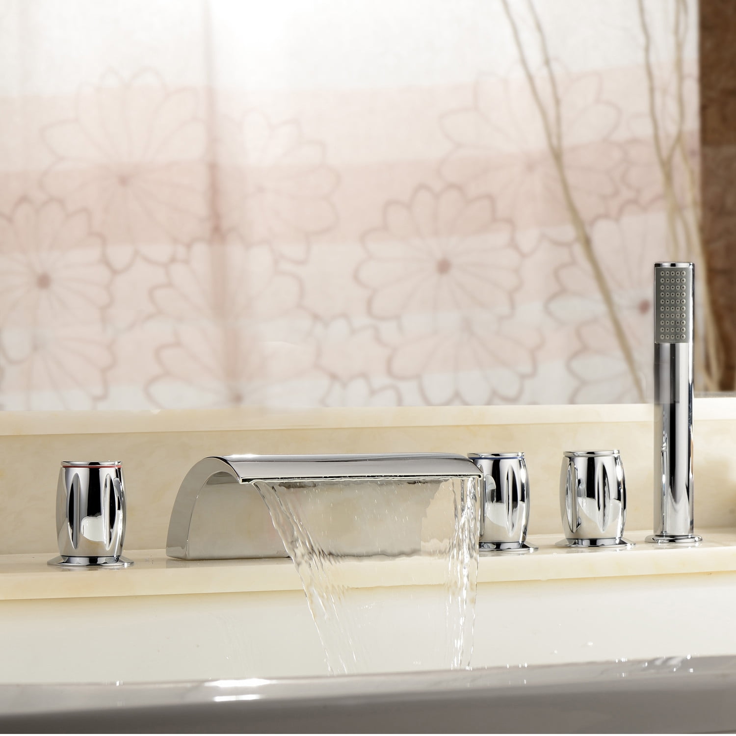Juno Bathtub Waterfall Faucet with Hand Shower Faucet - Walmart.com