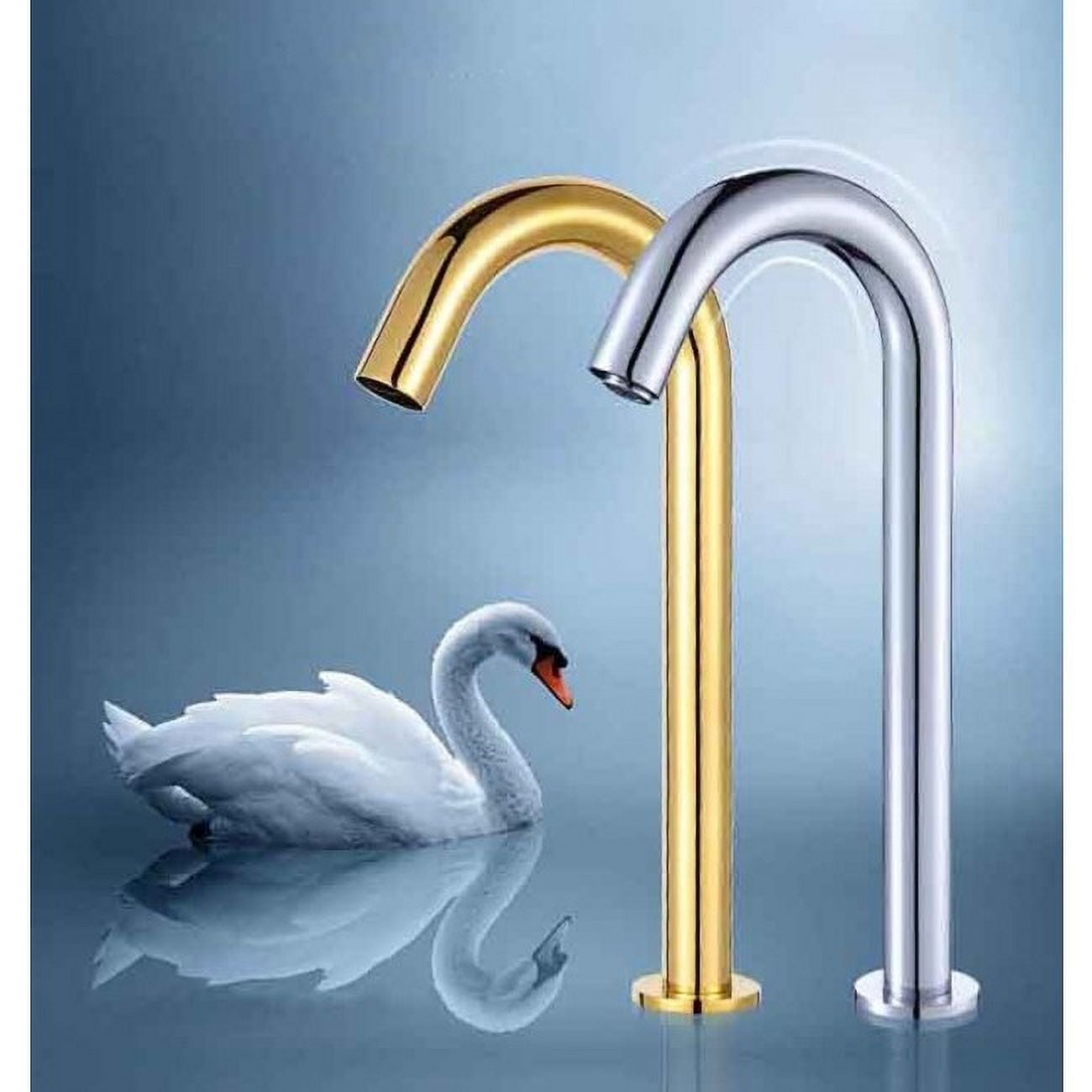 Juno Chrome and Gold Finish Simple Automatic Sensor Bathroom Faucet ...