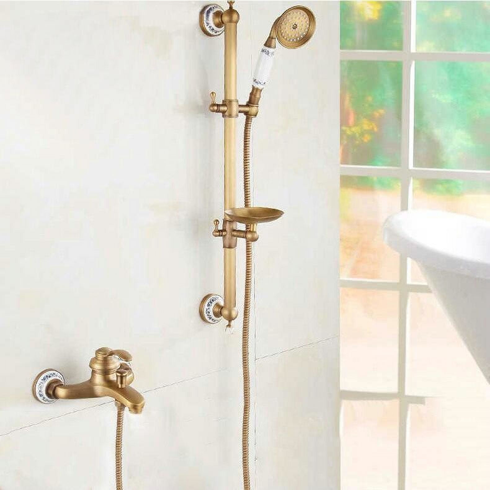 Juno Contemporary Style Gold Single Handle Bathtub Faucet with Hand ...