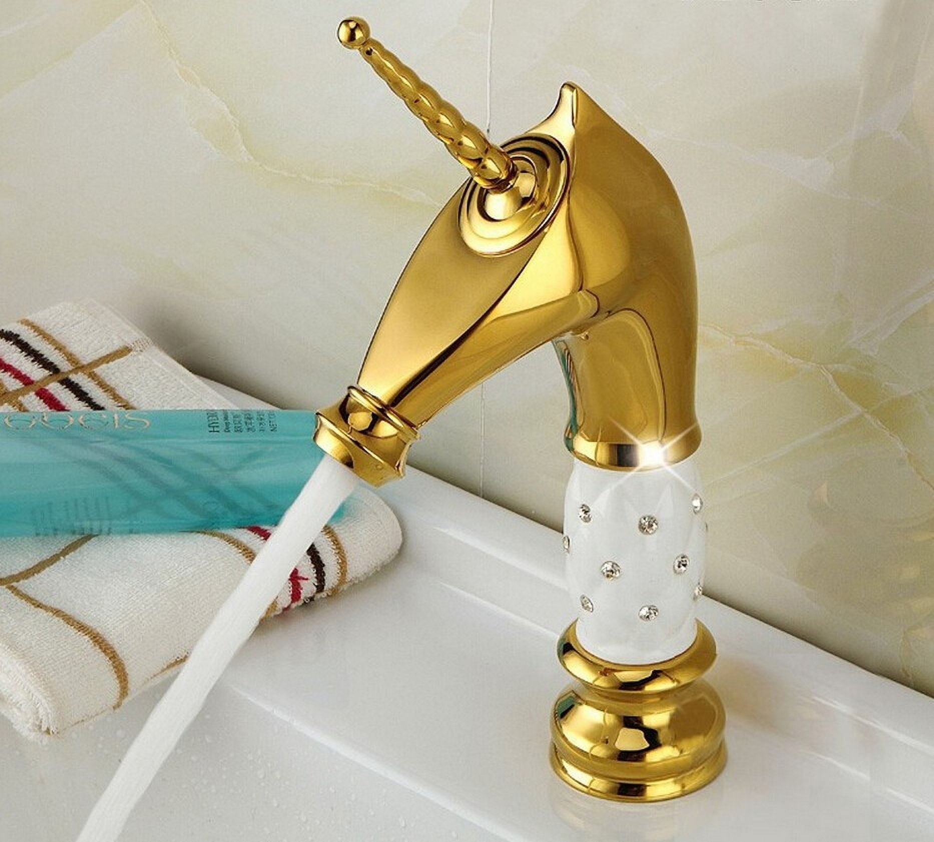 Juno Golden Unicorn Style Single Handle Bathroom Faucet - Walmart.com
