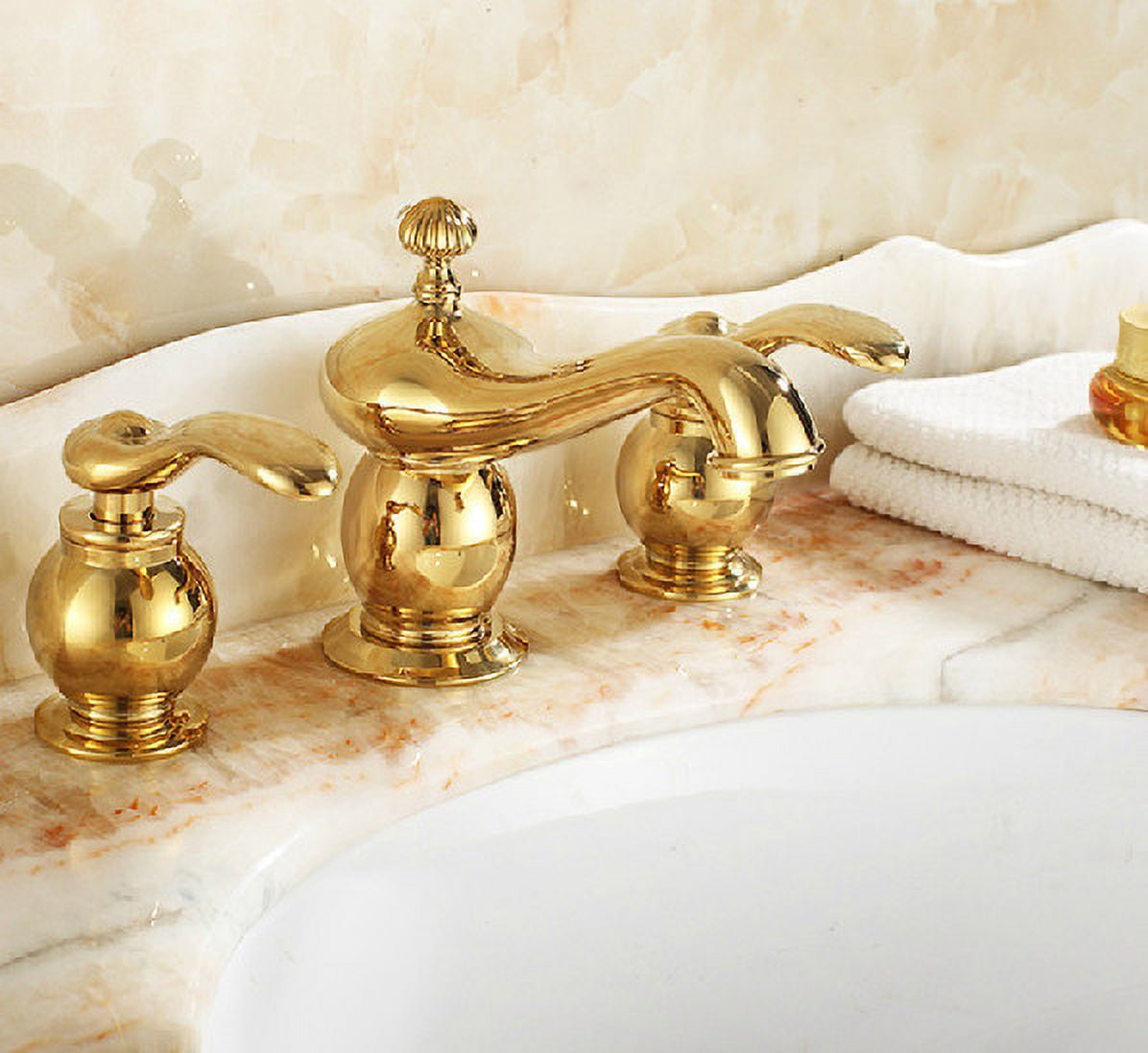 Juno Ivory Dual Handle Mixer Tap Gold bathroom Faucet - Walmart.com